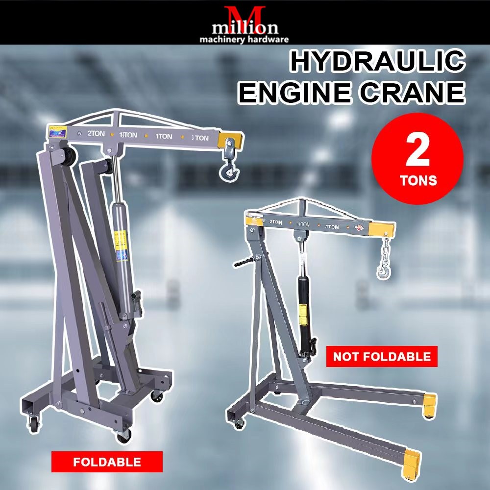 2 Ton Heavy Duty Hydraulic Engine Crane Foldable 2T Automotive Garage ...