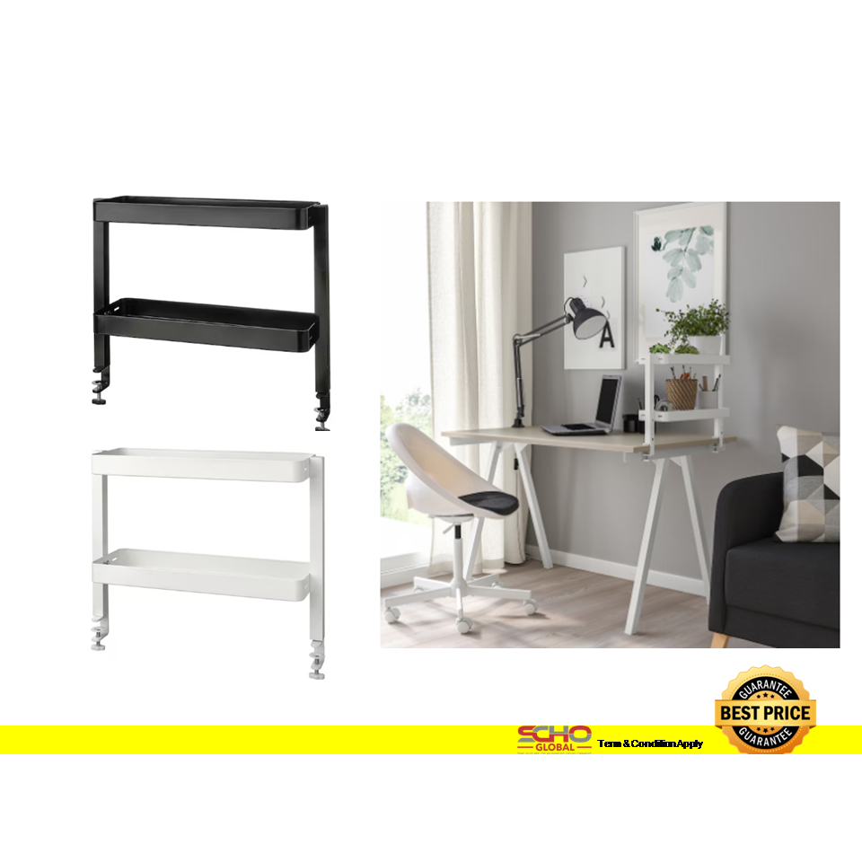 IKEA-VATTENKAR Desktop shelf, 49x15 cm (black/white) | Shopee Malaysia