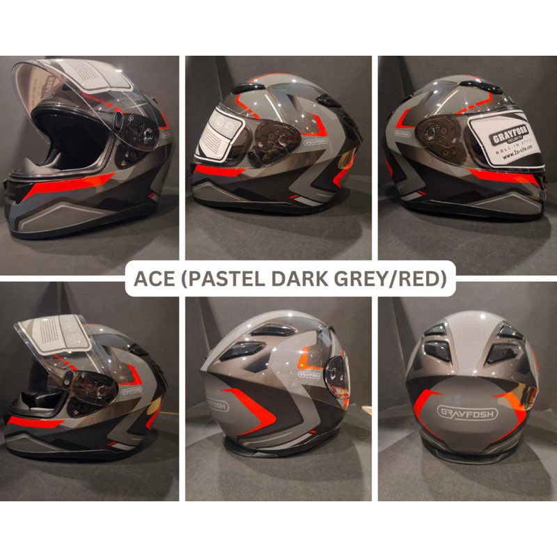 XDOT GRAYFOSH FULLFACE HELMET DOUBLE VISOR PALING MURAH ADA SIRIM ...