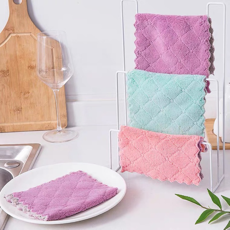 Kitchen Towel Microfiber Kain Lap Super Absorbent Kitchen Rag Cleaning ...