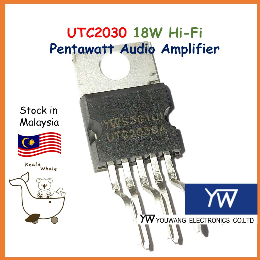 UTC2030 UTC2030A 18W Hi-Fi Power Amplifier Pentawatt TDA2030 | Shopee ...