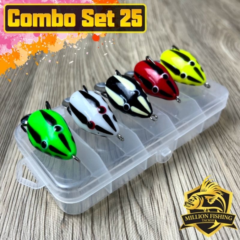 【Combo Set 25】Combo GUBY Frog Soft Frog Casting Snakehead Topwater Bait ...