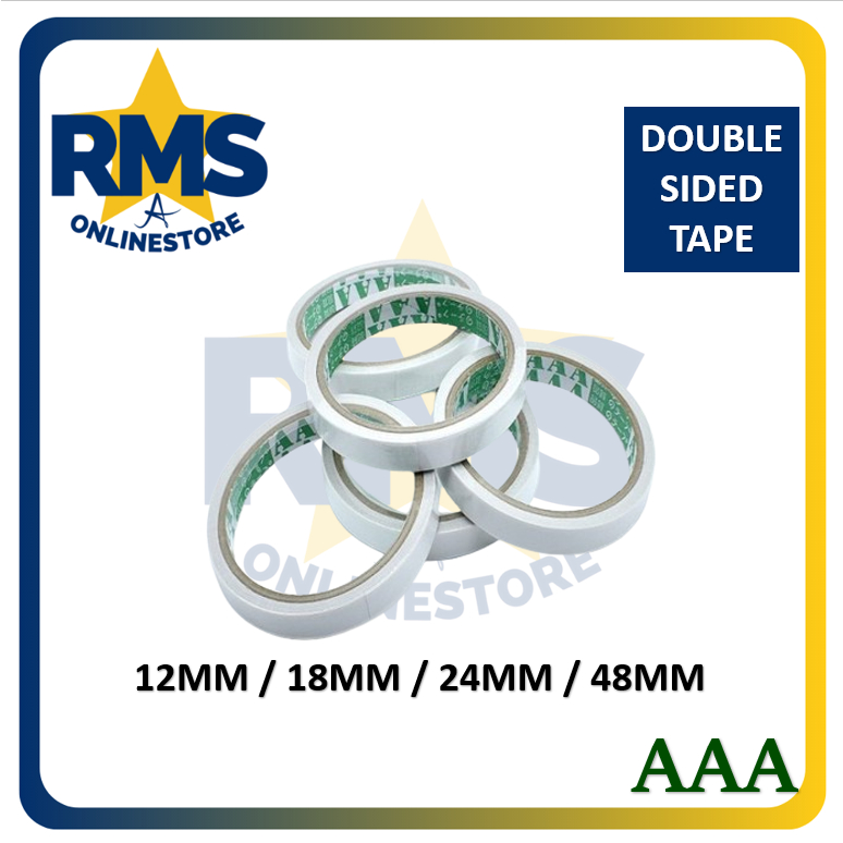 AAA Double Sided Tape 12MM / 18MM / 24MM / 48MM | Shopee Malaysia