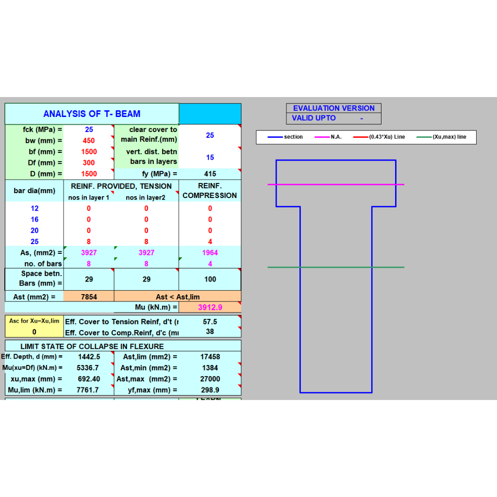 RC T-Beam Design Excel Spreadsheet | Shopee Malaysia