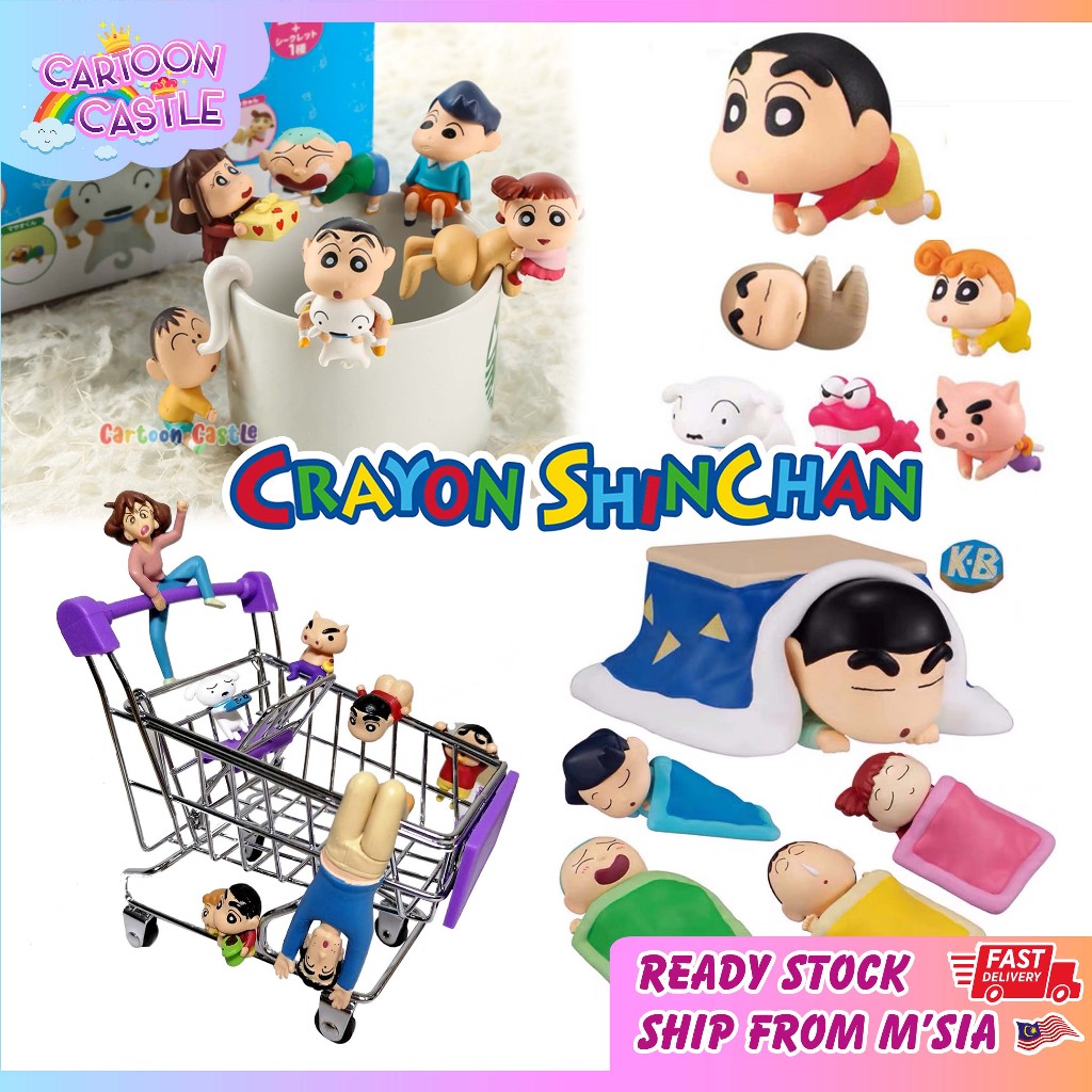 Crayon Shin-Chan Family & Students PVC Action Figures Toys Gifts Patung ...