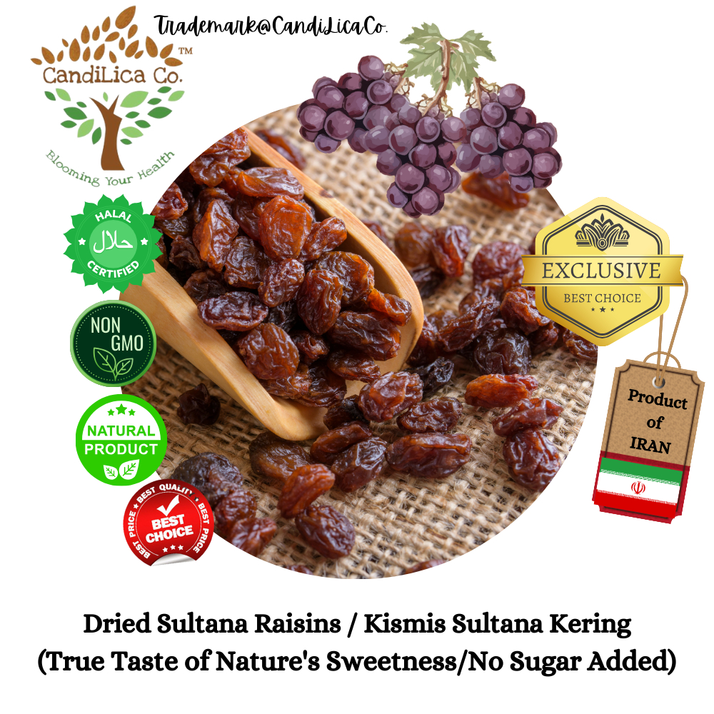 Sultana Raisins | Kismis Sultana | 金葡萄干 – CandiLica Co. – Iran Import ...