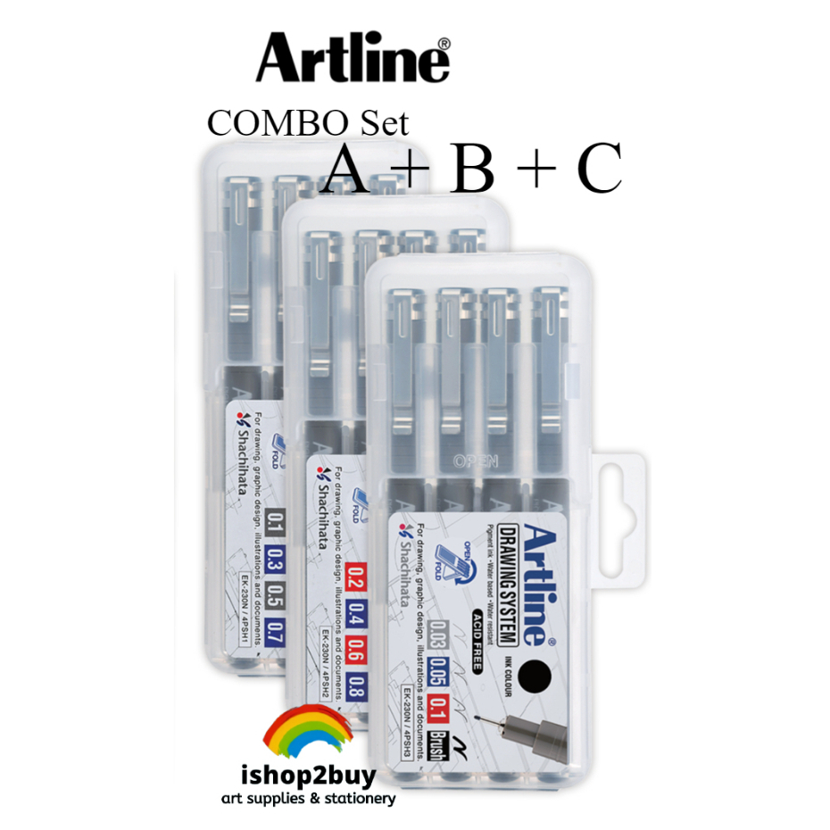 Artline Drawing Pen 11 Saiz Technical Drawing System Set for Drafting ...