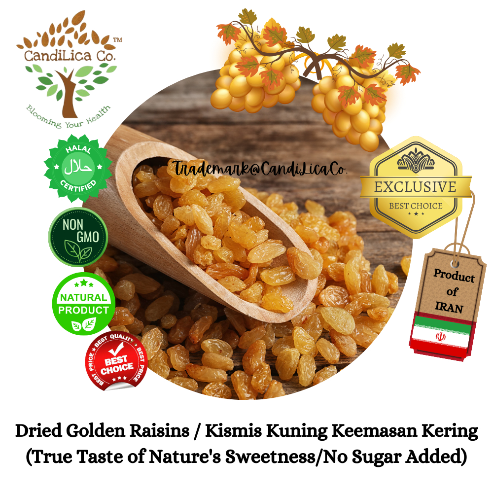 Golden Raisins | Kismis Kuning Keemasan | 黄金葡萄干 – CandiLica Co ...