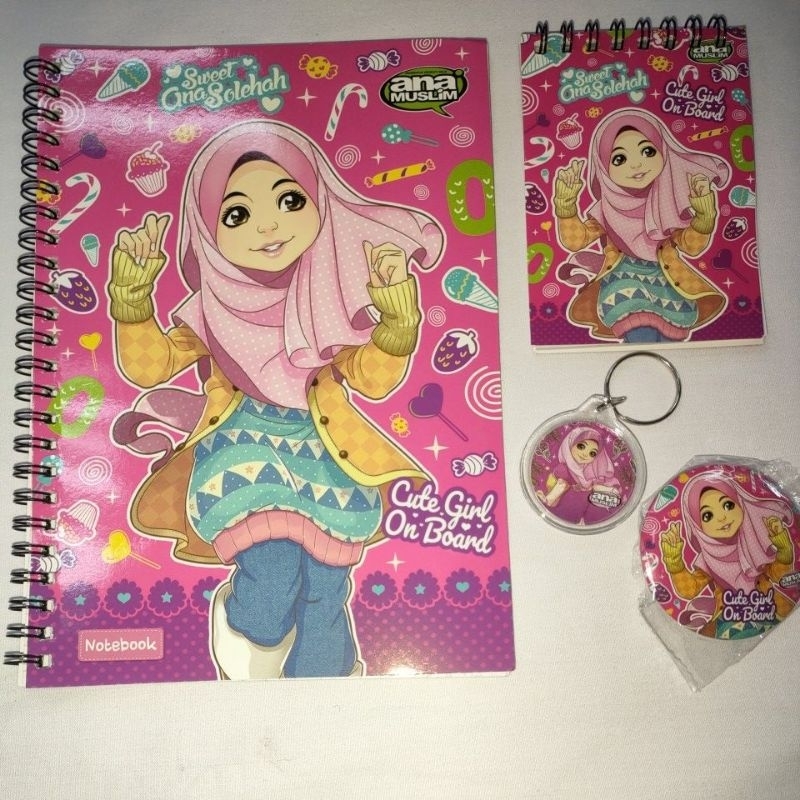 ANA MUSLIM (BUKU NOTA + KEY CHAIN + BUTTON BADGE) | Shopee Malaysia