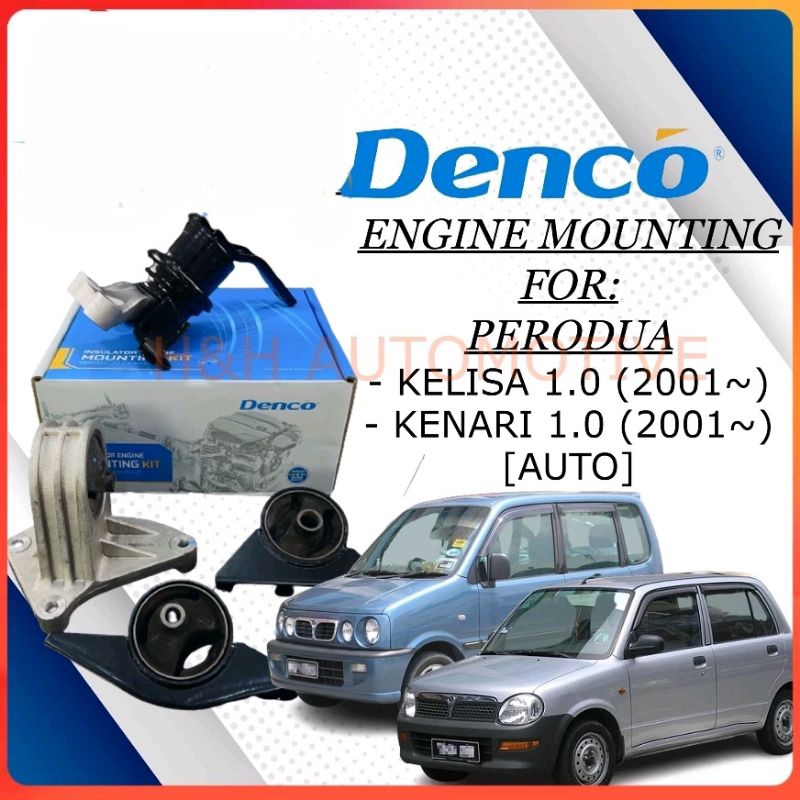 DENCO ENGINE MOUNTING KIT SET for PERODUA KELISA 1.0 (2001~) , KENARI 1 ...