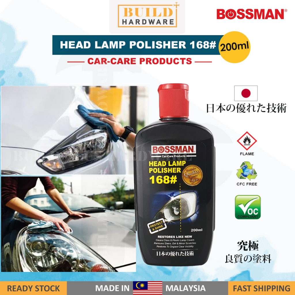 BOSSMAN Head Lamp Polish 168# 200ml BLP-168-02 Cleaner Car Head Light ...
