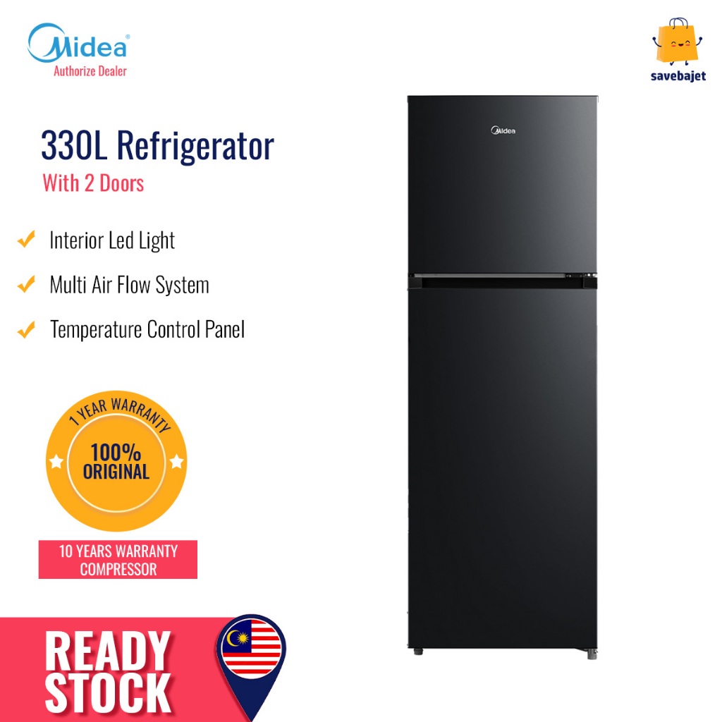Midea Peti Sejuk 2 Pintu 2 Door Refridgerator (266L) MDRT384MTB30 ...