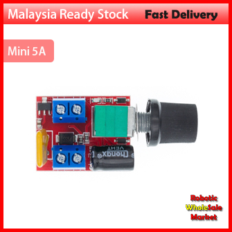 Mini 5A 90W PWM DC Motor Speed Controller Module DC-DC 4.5V-35V Adjustable Control Switch 12V ...