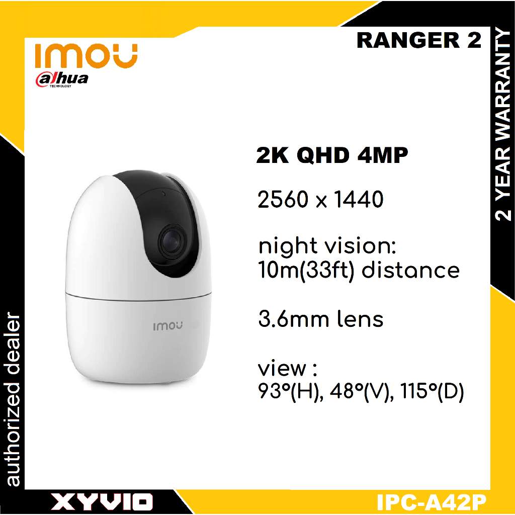 IMOU Dahua Ranger 2 IPC-A42P 4MP Wireless IP AI Human Detection & Siren ...