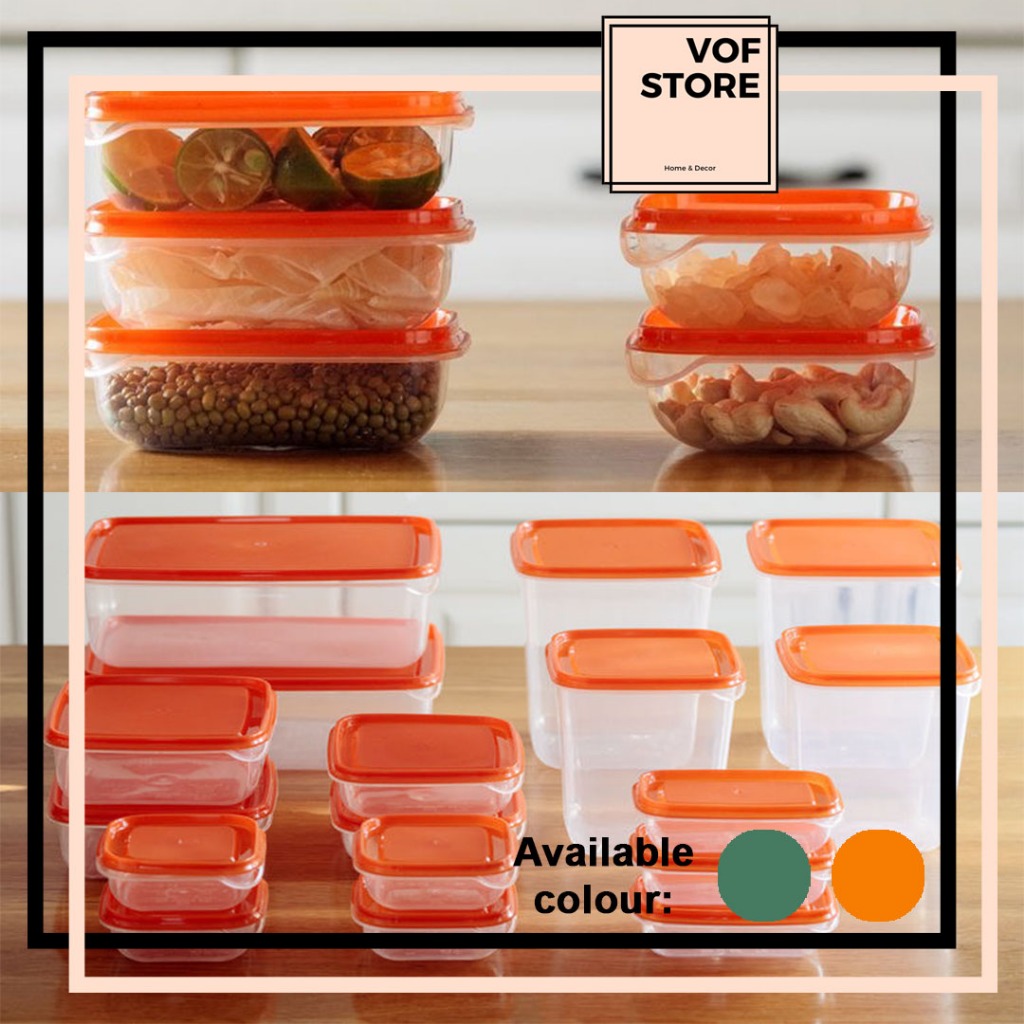 17PCS SET FOOD STORAGE CONTAINER FOOD BOX CONTAINER BOX BEKAS MAKANAN ...