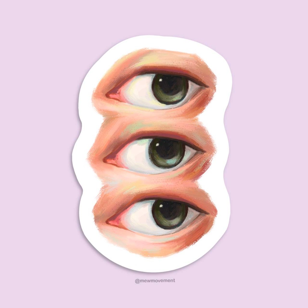 Eyes Sticker, Trippy Aesthetic Art Painting Decorative Waterproof Vinyl ...