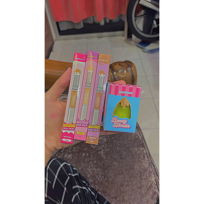 FOUNDATION TICK TICK WANSUE + BEAUTY BLENDER | Shopee Malaysia