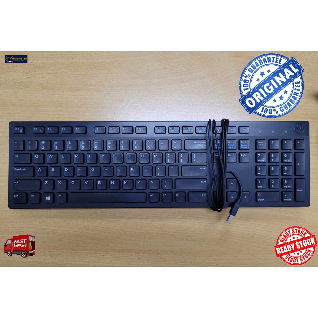 (USED) Original Dell USB Keyboard English Key BLACK SLIM KB216 / Dell ...
