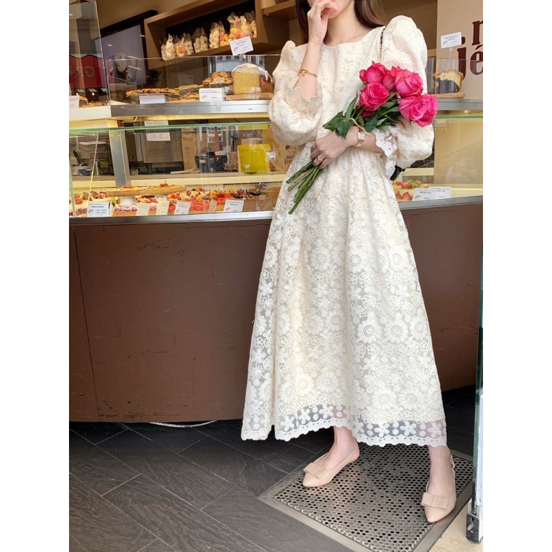 korean dress sulam lace preorder item | Shopee Malaysia