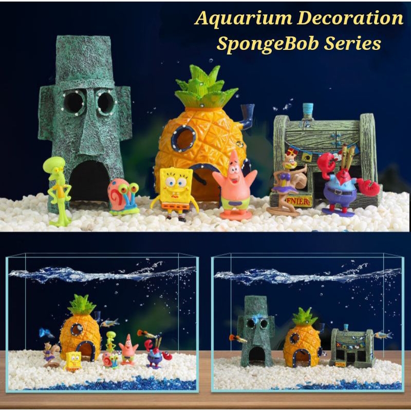 Ready Stock🇲🇾 Aquarium Decoration Spongebob Squidward House Creative ...