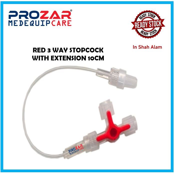 3 WAY STOPCOCK WITH EXTENSION LINE RED BLUE | Shopee Malaysia