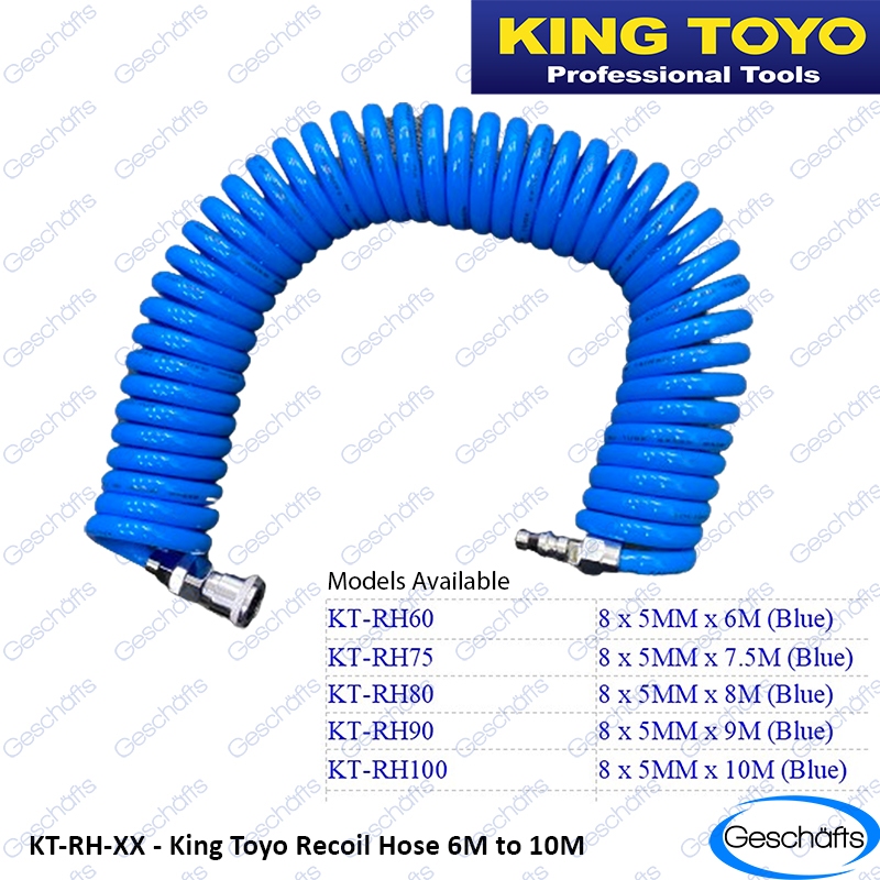 SHPI King Toyo Air Spring Coil Hose Recoil Hose 6M 7.5M 8M 9M or 10M ...