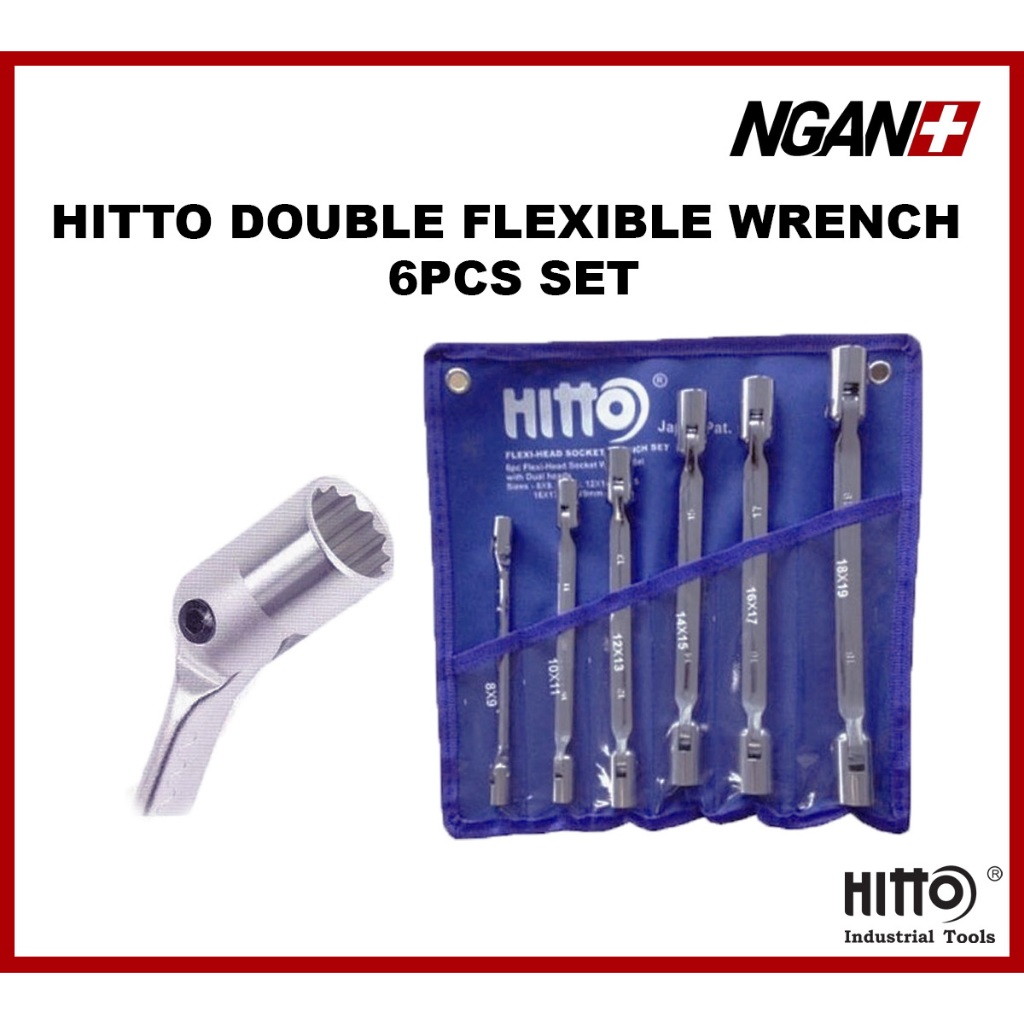 HITTO HEAVY DUTY DOUBLE FLEXIBLE SOCKET WRENCH SET 6PC ORIGINAL | Shopee Malaysia