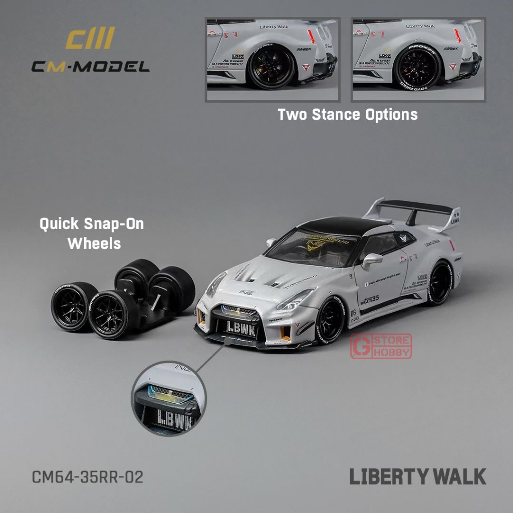 CM Model 1/64 LB Skyline R35 GT-RR Silhouette Matt Grey | Shopee Malaysia