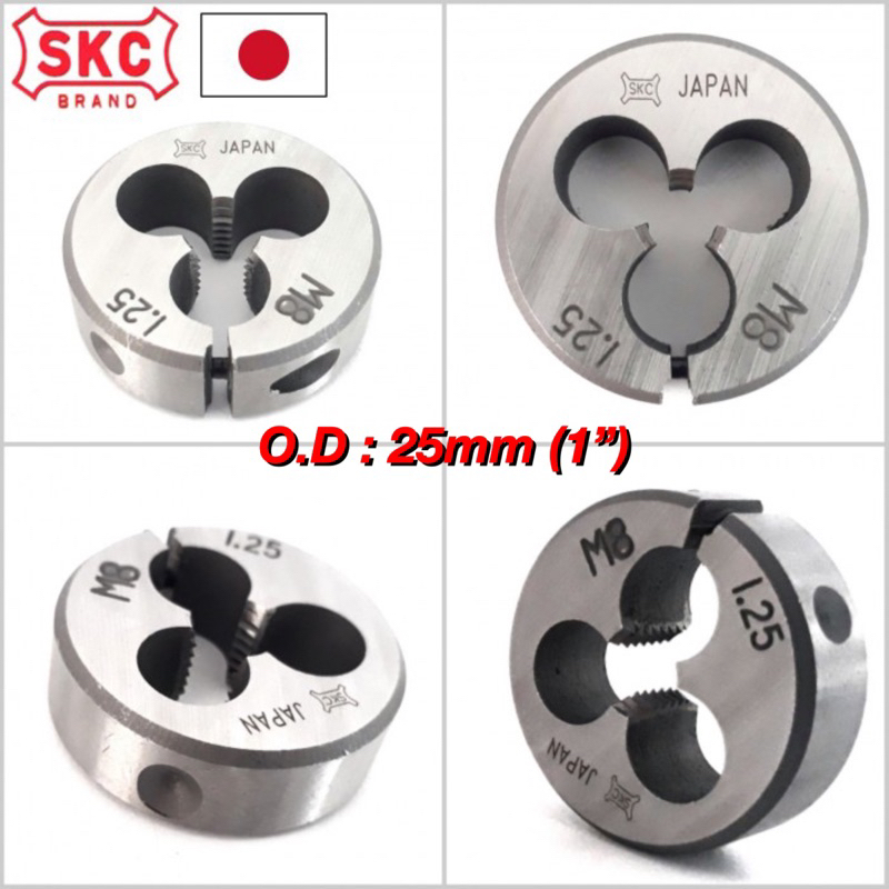 (100% JAPAN) SKC ROUND DIE CARBON STEEL 822 (SIZE : M3 - M12) (OUT DIA.25MM) 🇯🇵 MADE IN JAPAN ...