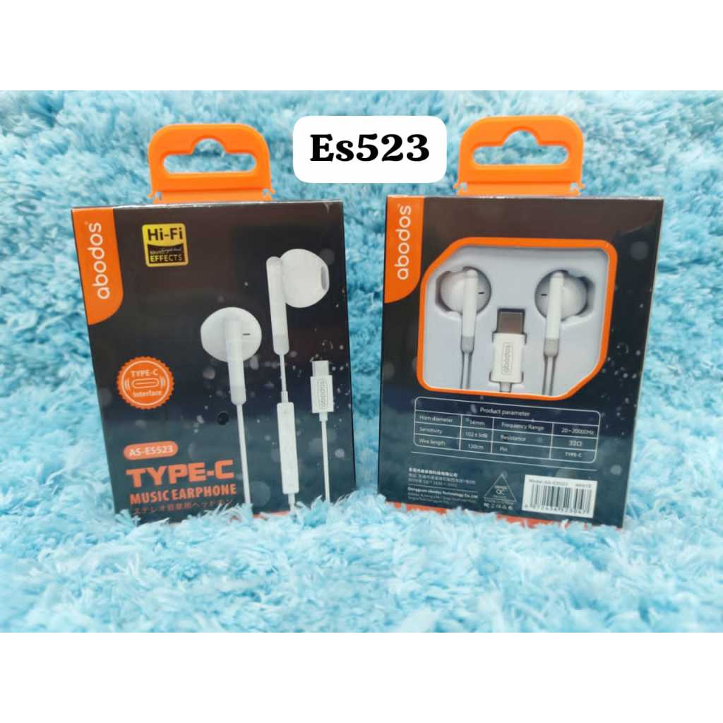 ORIGINALY Abodos AS-ES523 Type C Handsfree | Shopee Malaysia