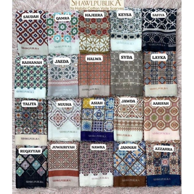 ShawlPublika Habibi Moonandstella Bea chic Deara hijab Dearaya | Shopee ...
