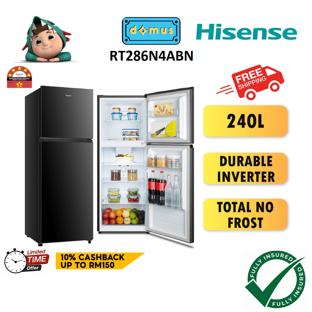 FREE SHIPPING Hisense Refrigerator 2 Door Inverter 240L Fridge Peti ...