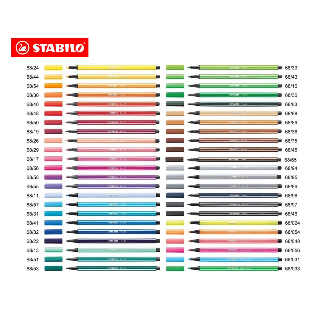 Stabilo Pen 68 Fibre Tip Pens Marking Highlighter Pen and Text Markers ...