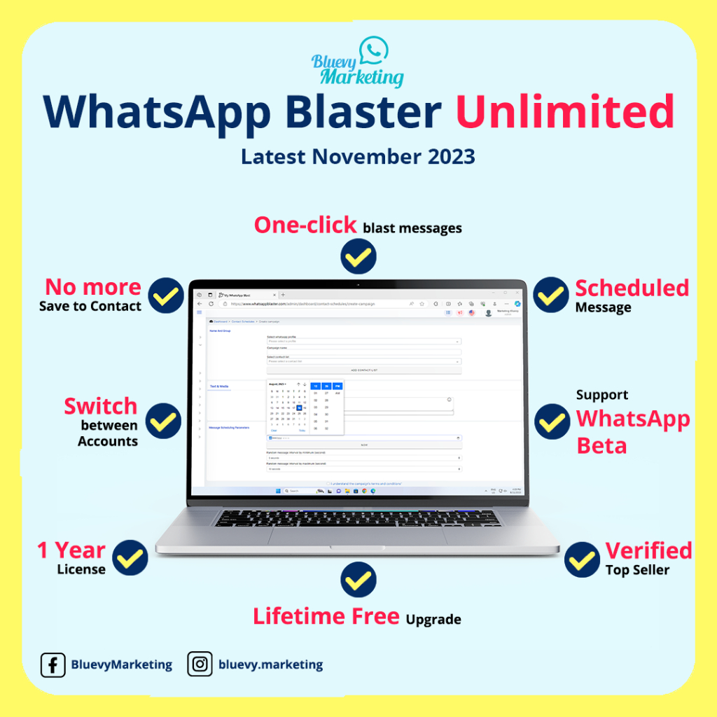 [NEW] BluevyMarketing WhatsApp Blaster Unlimited WhatsApp Blasting | Business Sender | WhatsApp ...