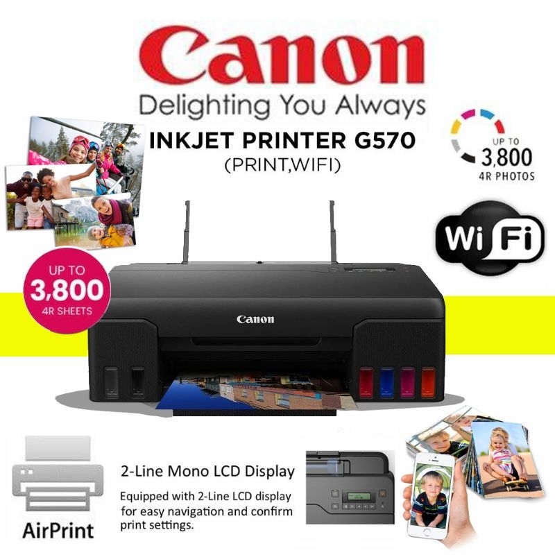 CANON PIXMA G570 Inkjet Printers with Wi-Fi including original GI-73 ink already | Shopee Malaysia