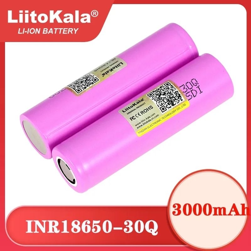 LiitoKala 100% Original Brand New Battery INR 18650-30Q 3.7v 3000mAH ...