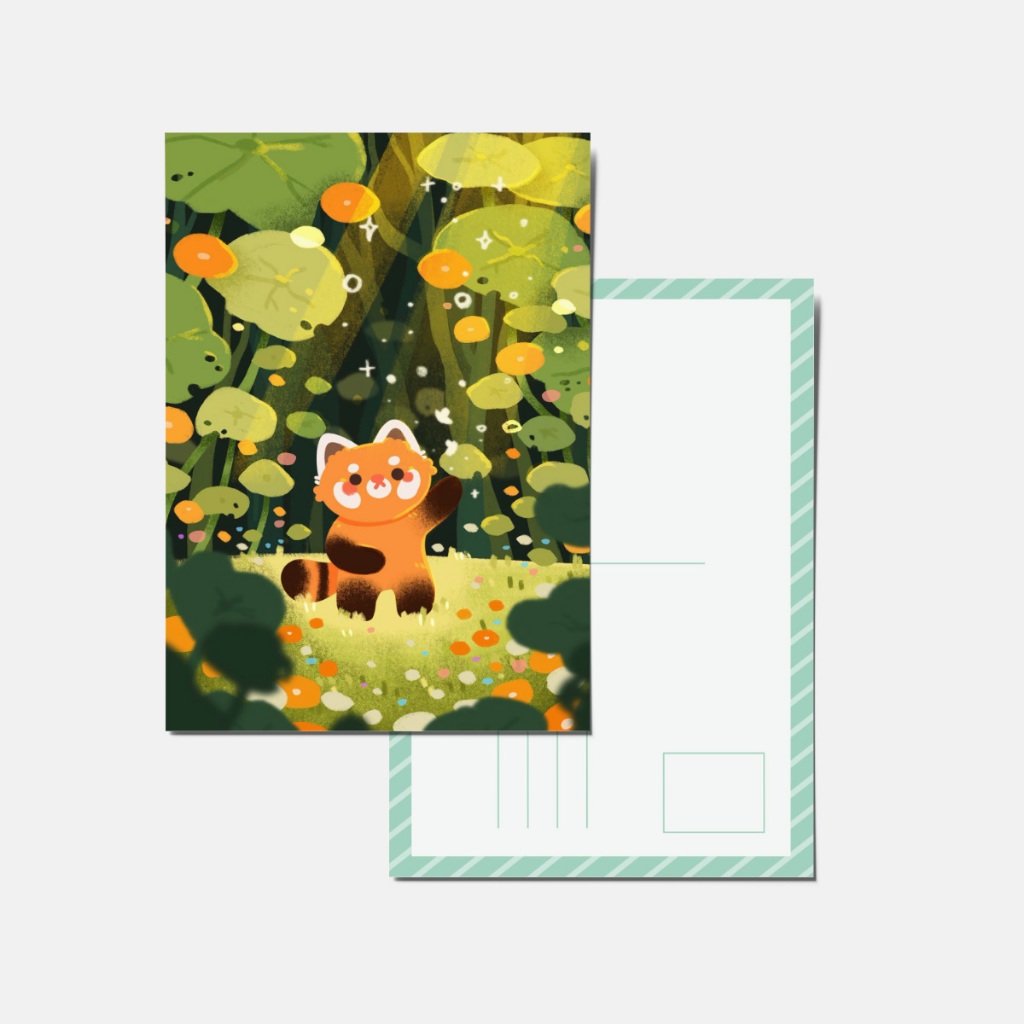 Panda Yoong Official Store | Cute red panda postcard | Shopee Malaysia