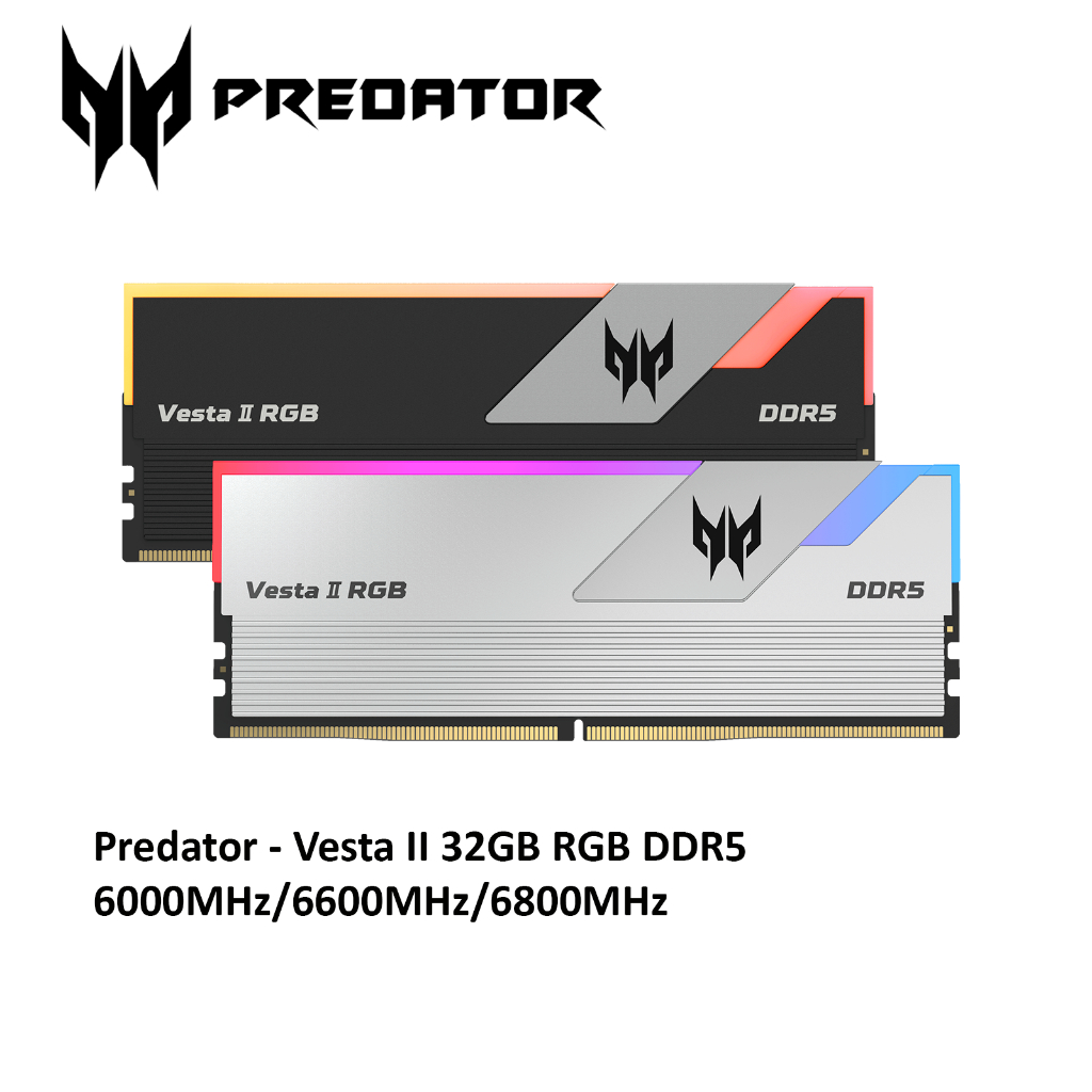 ACER PREDATOR VESTA II RGB DDR5 RAM 32GB (16*2) 6000MHz/6600MHz/6800mhz ...