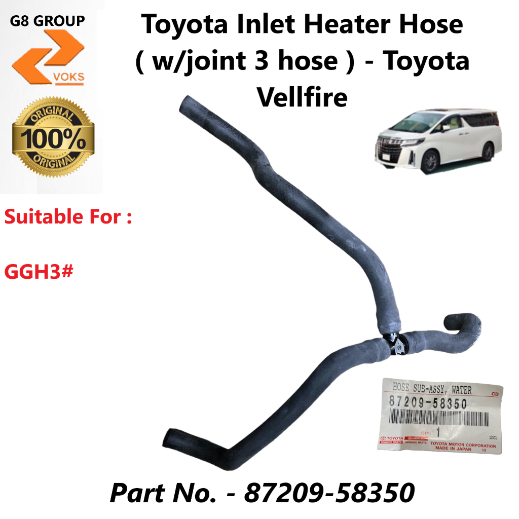 Toyota Inlet Heater Hose ( w/joint 3 hose ) - Toyota Vellfire ( 87209 ...