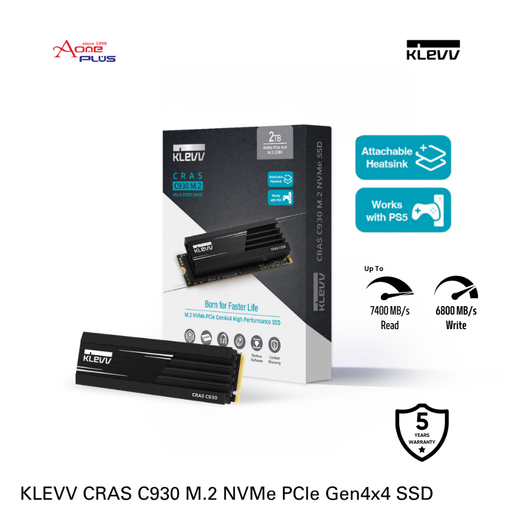 KLEVV CRAS C930 M.2 NVMe PCle Gen4x4 SSD 1TB | Shopee Malaysia