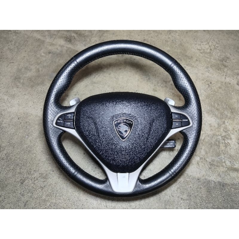 proton preve @ exzora steering wheel with air bag (leather) | Shopee ...