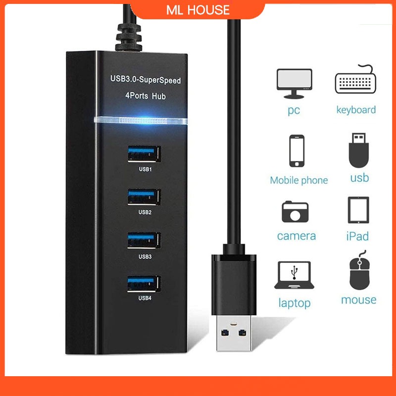 🔥 USB 3.0 Hub 4 Port High-Speed USB HUB 3.0 5Gbps 4 Port Super Hi-Speed ...