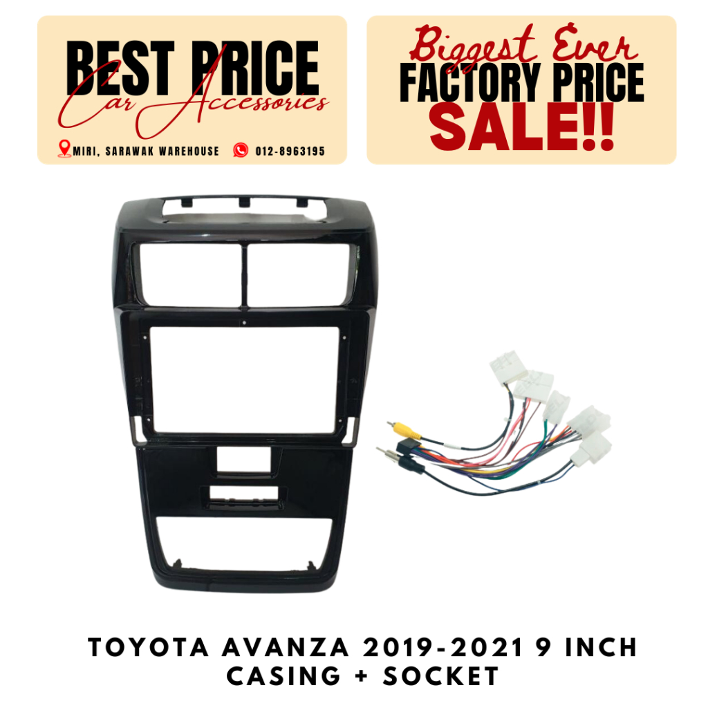 Toyota Avanza 2019-2021 9 Inch Casing + Socket | Shopee Malaysia