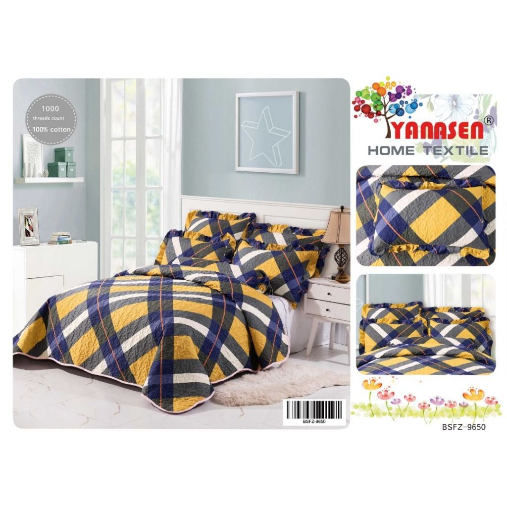 Premium Cadar Patchwork Set (6IN1) Tilam Katil Queen/King Size ...