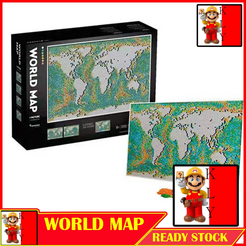 99007 ( 31203 ) World Map Building Blocks 世界地图拼装积木 | Shopee Malaysia