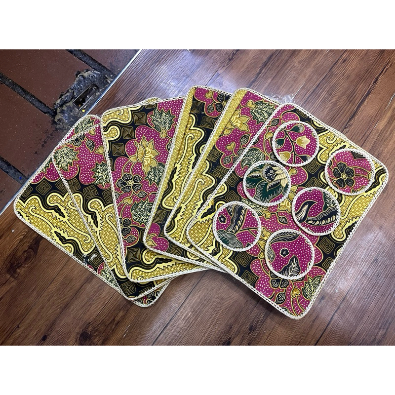 malaysia souvenir Mengkuang batik table mat and coasters | Shopee Malaysia