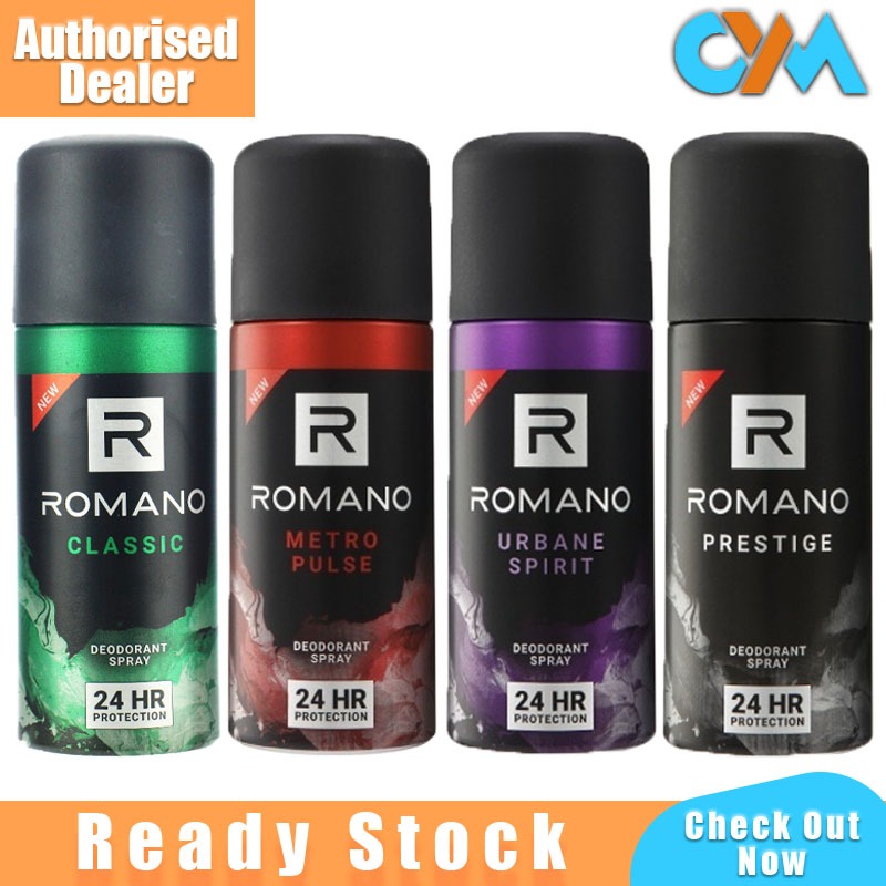 Romano Deodorant Spray 150ml Classic / Prestige / Metro Pulse / Urbane ...