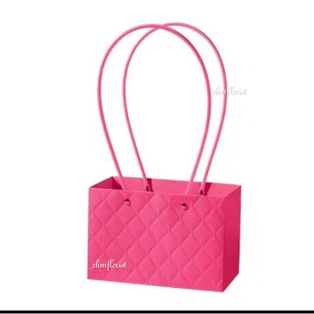 MACAROON TOTE BAG Rectangular Shaped Flower Paper Chain Handle Doorgift ...
