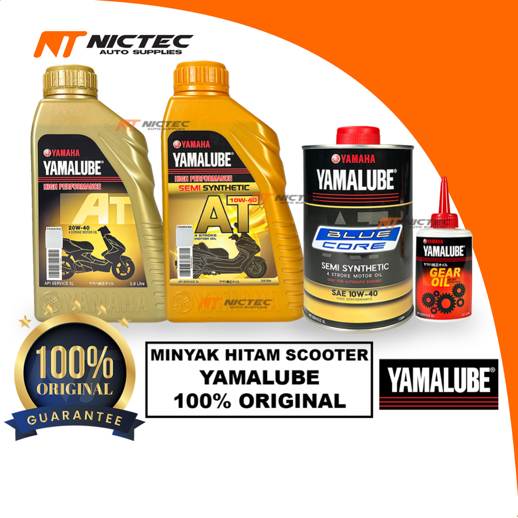 YAMALUBE SCOOTER MINYAK HITAM ENGINE OIL 4T 100% ORIGINAL GEAR OIL BLUE ...