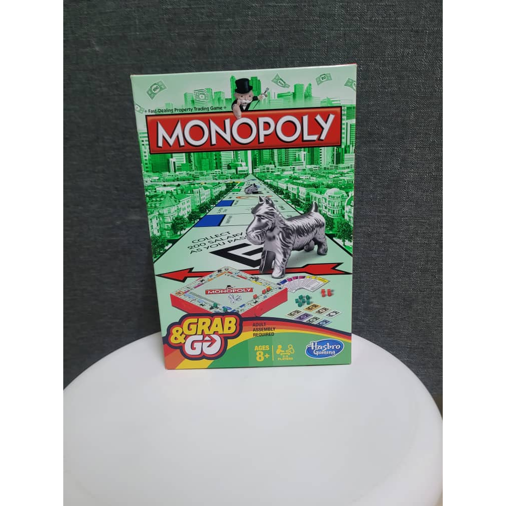 (Original) Hasbro Monopoly Grab & Go Board Game (Mini Size for Travel ...